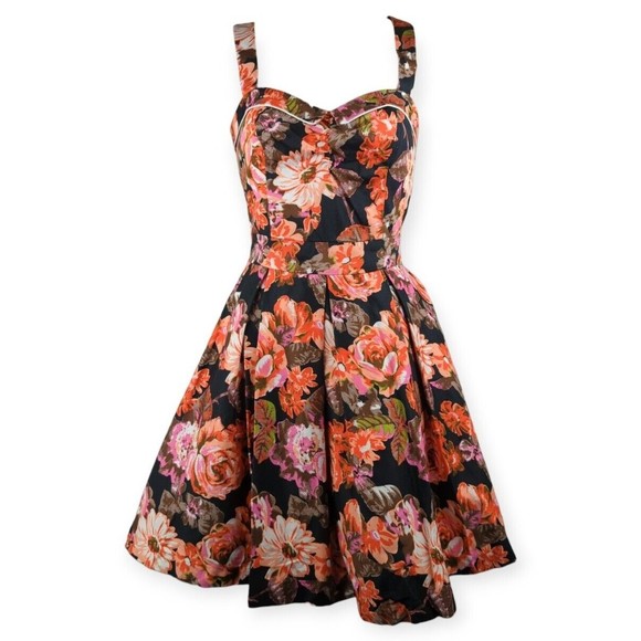Tatyana | Dresses | Beach Bash Art Tatyana Pink Retro Floral Fit Flare ...